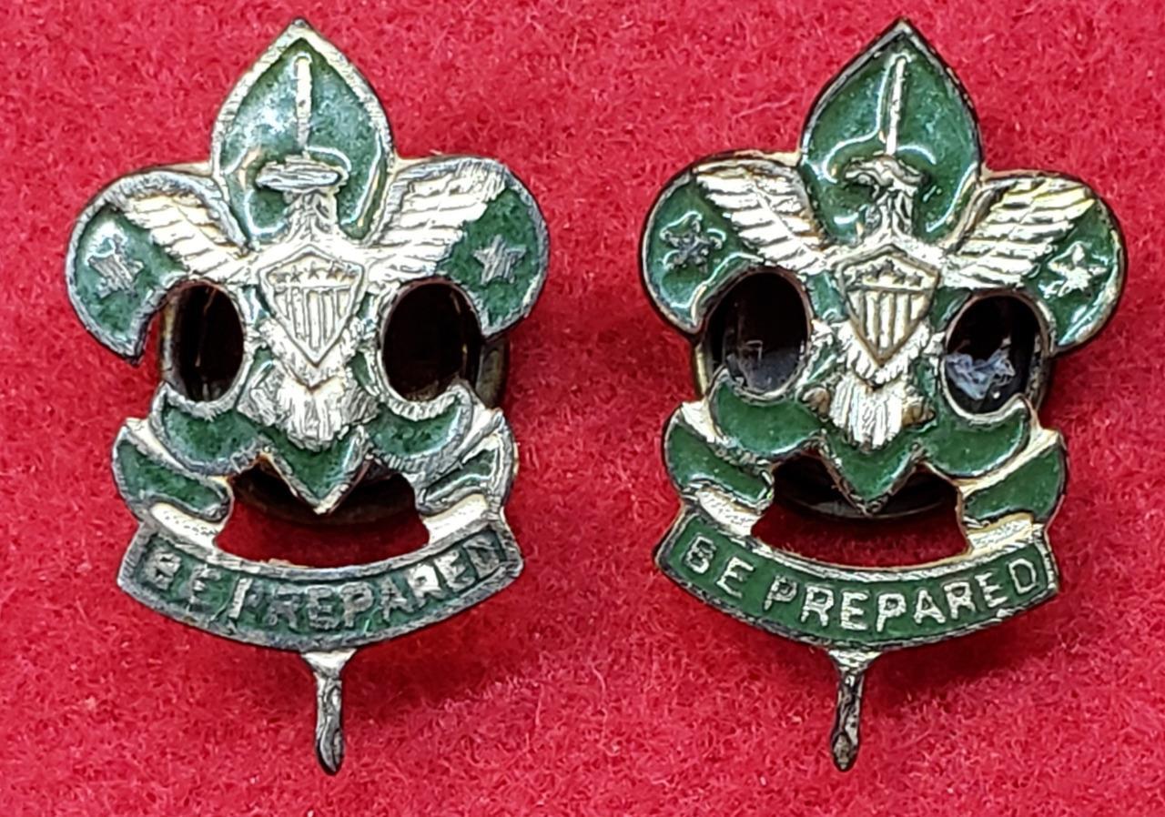 BSA Scoutmaster Collar Brass Pair Screw Back 1920-1928 - Boy Scouts of ...