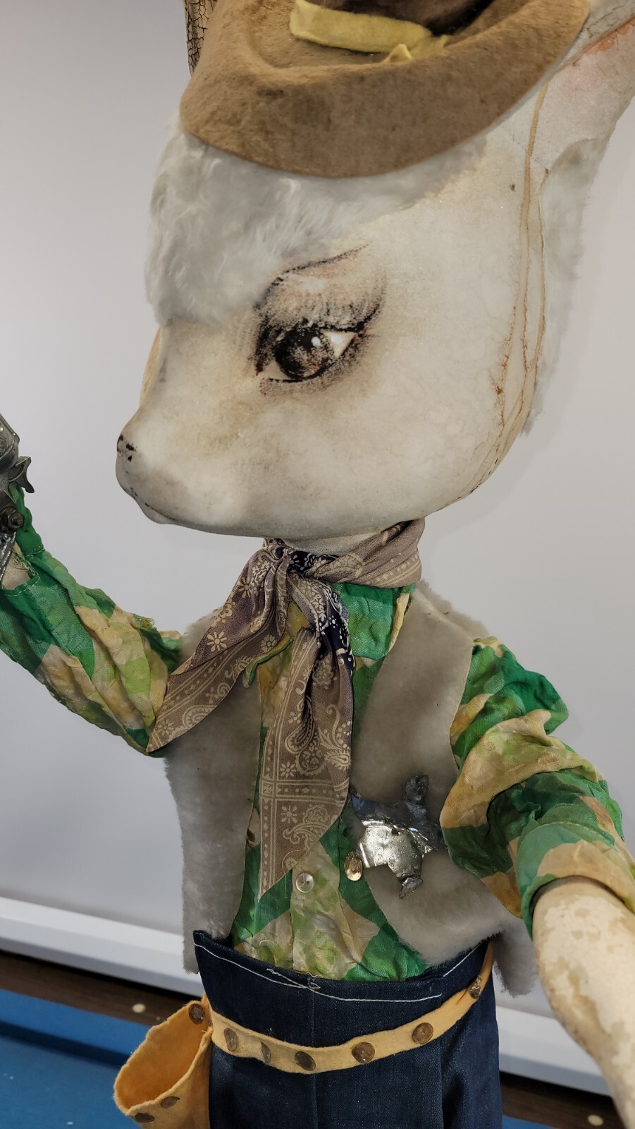 Vintage Mechanical Dressed Sheriff Rabbit Bunny Store Window Display ...