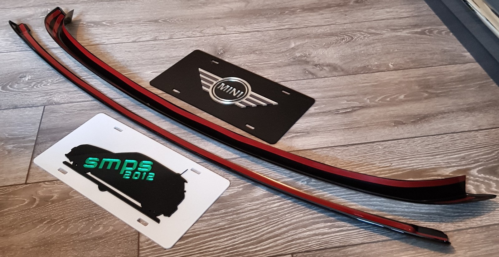 Mini One - JCW R56, R57, R58, R59 Grille covers, Black top, Red bottom ...