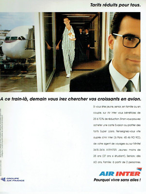 publicité Advertising 0123 1990 Air Inter Air France cie aérienne | eBay