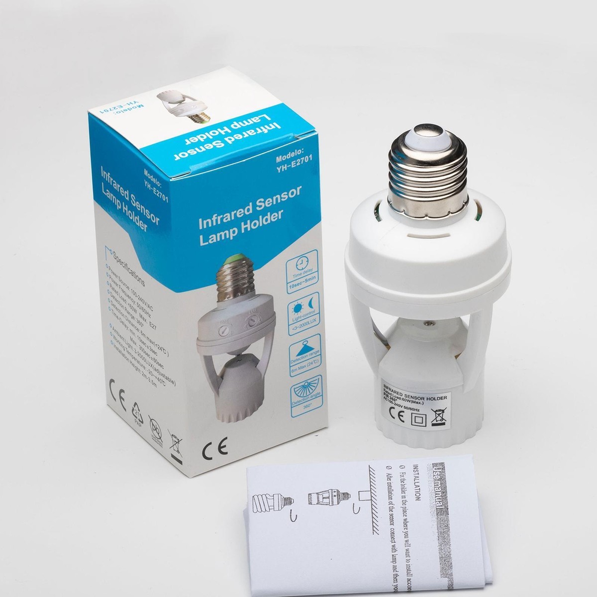 Motion Sensor Light Socket Adapter Motion Sensor Light Socket, Screw