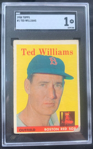 1958 Topps - TED WILLIAMS - Card #1 - BOSTON RED SOX SGC 1 | eBay