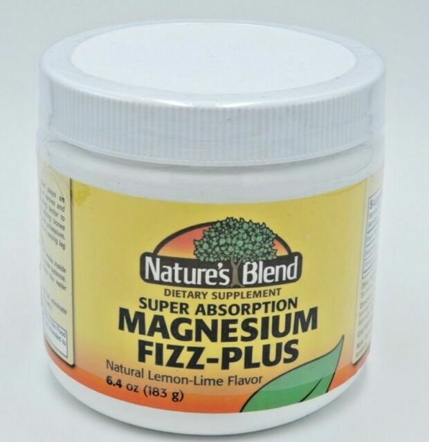 Nature's Blend Magnesium Fizz-plus Lemon-lime Flavor 6.4 Oz Powder for ...