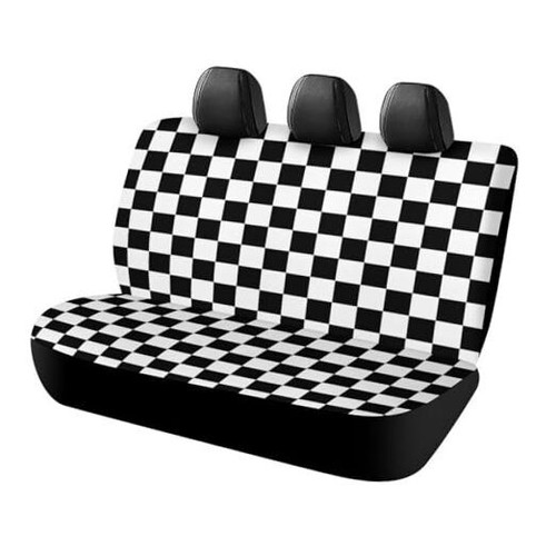 Square Checkered Flag Car Rear Seat Covers Universal Fit Most Auto ...