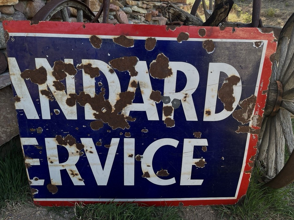 Vintage Porcelain Original Sign. “Standard Service”only A Partial Sign ...