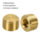 2pcs Brass Pipe Plug 1/2" NPT Male Thread Hex Internal Head Socket ...