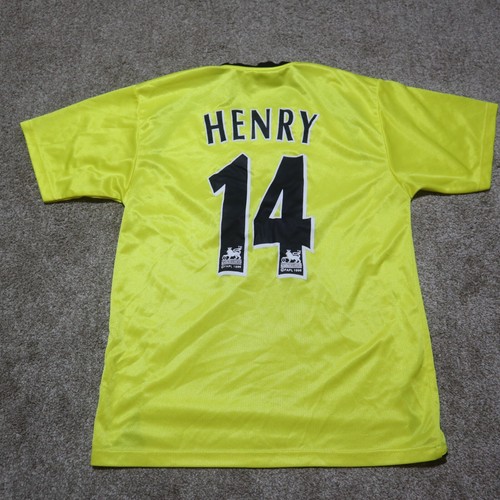 Vintage Arsenal Henry 14 Jersey FC England Soccer O2 Shirt World Cup 5 ...