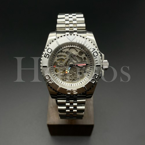 Custom Made Skeleton Watch 40mm Sub Style Diver NH70 Auto Movement ...