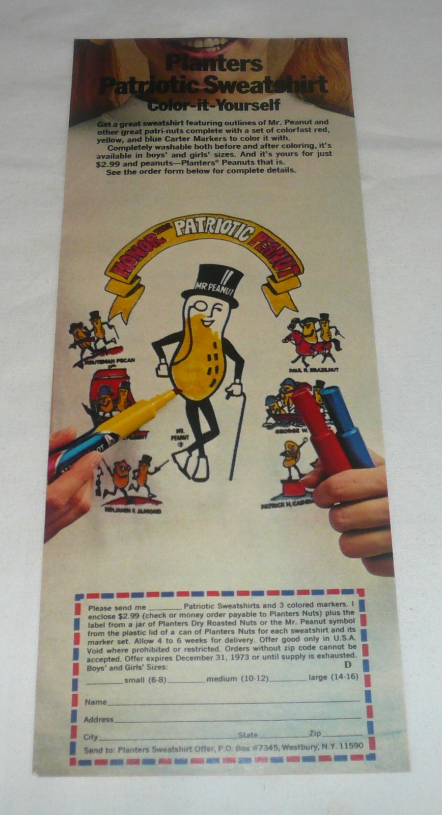 1973 Planters Mr Peanut ad ~ HONOR THE PATRIOTIC PEANUT | eBay