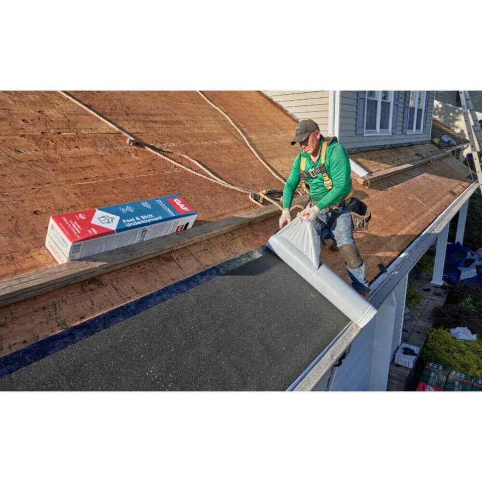 GAF Roof Leak Barrier Roll 36" x 50' 150-Sq-Ft Mineral-Surfaced Peel ...