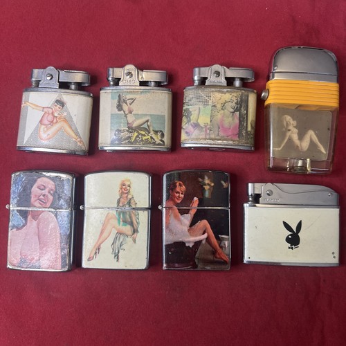 Vintage Pinup Pin Up Nude Lighter Vu-lighter Amico CMC SMC Kron Playboy ...