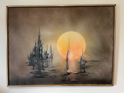 Ivar Bruun, Original MCM Abstract Painting 41” X 31” Signed | eBay