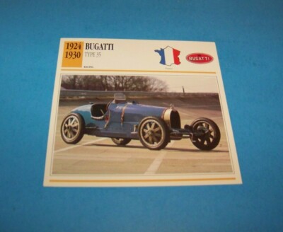 Bugatti Type 35 France Classic Automobile Photo / Information Card | eBay