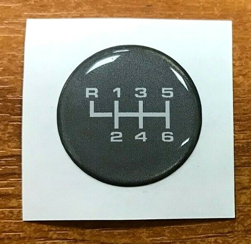 Gear Knob Shift Pattern Sticker 6 Speed - 24mm WHITE & GREY - GLOSS ...