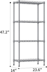 4 Tier Adjustable Storage Shelf Metal Storage Rack Wire Shelving Unit ...
