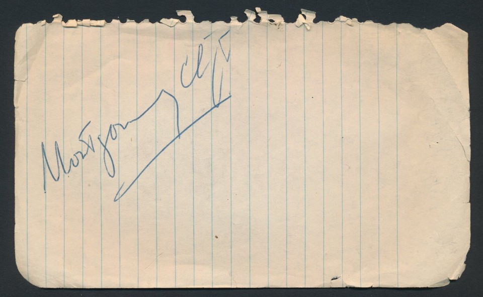 Montgomery Clift - 1951 Signed Sheet - Full Name - w/ "Raintree County ...