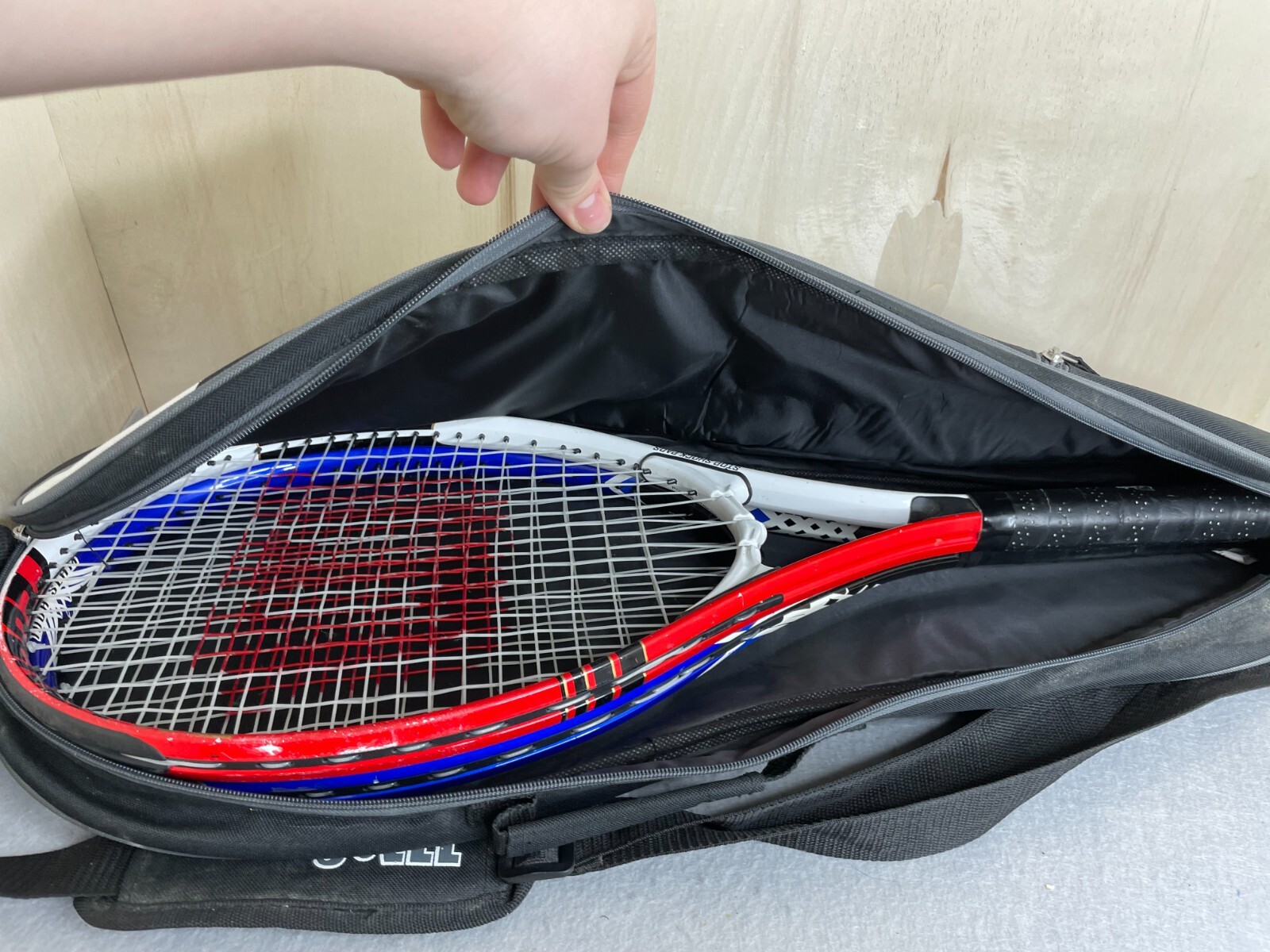 Pair of Wilson Tennis Rackets Fedder 110 & Tour Slam Power Strings ...