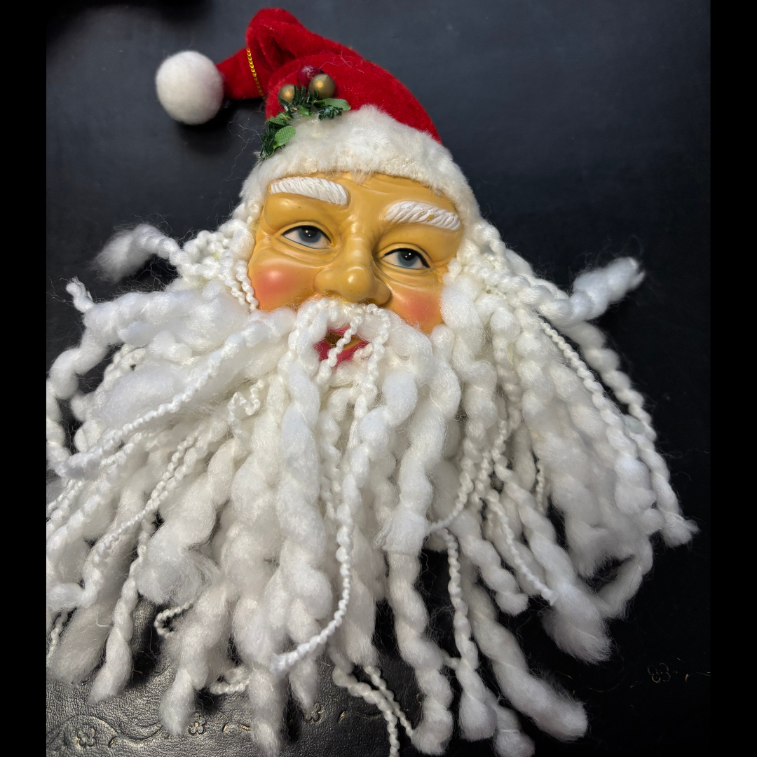 Vintage Santa Head Christmas Ornaments Lot of 4 Hard Plastic Face | eBay