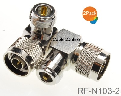 2-Pack N-Type Male to N-Type Female Right Angle Adapter, CablesOnline ...
