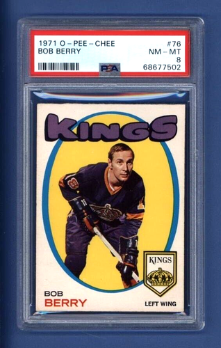 1971-72 O-PEE-CHEE #76 BOB BERRY (rc) PSA 8 NM-MT Los Angeles Kings ...