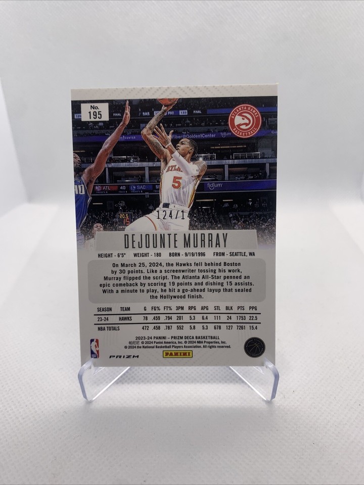 2023-24 Panini Prizm Deca - Blue Prizm #195 Dejounte Murray /149 | eBay