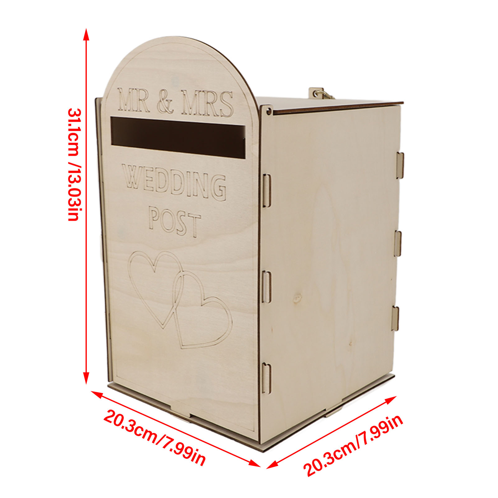 Wooden Wedding Mailbox Plywood Wedding Gift Card Mailbox For Wedding ...