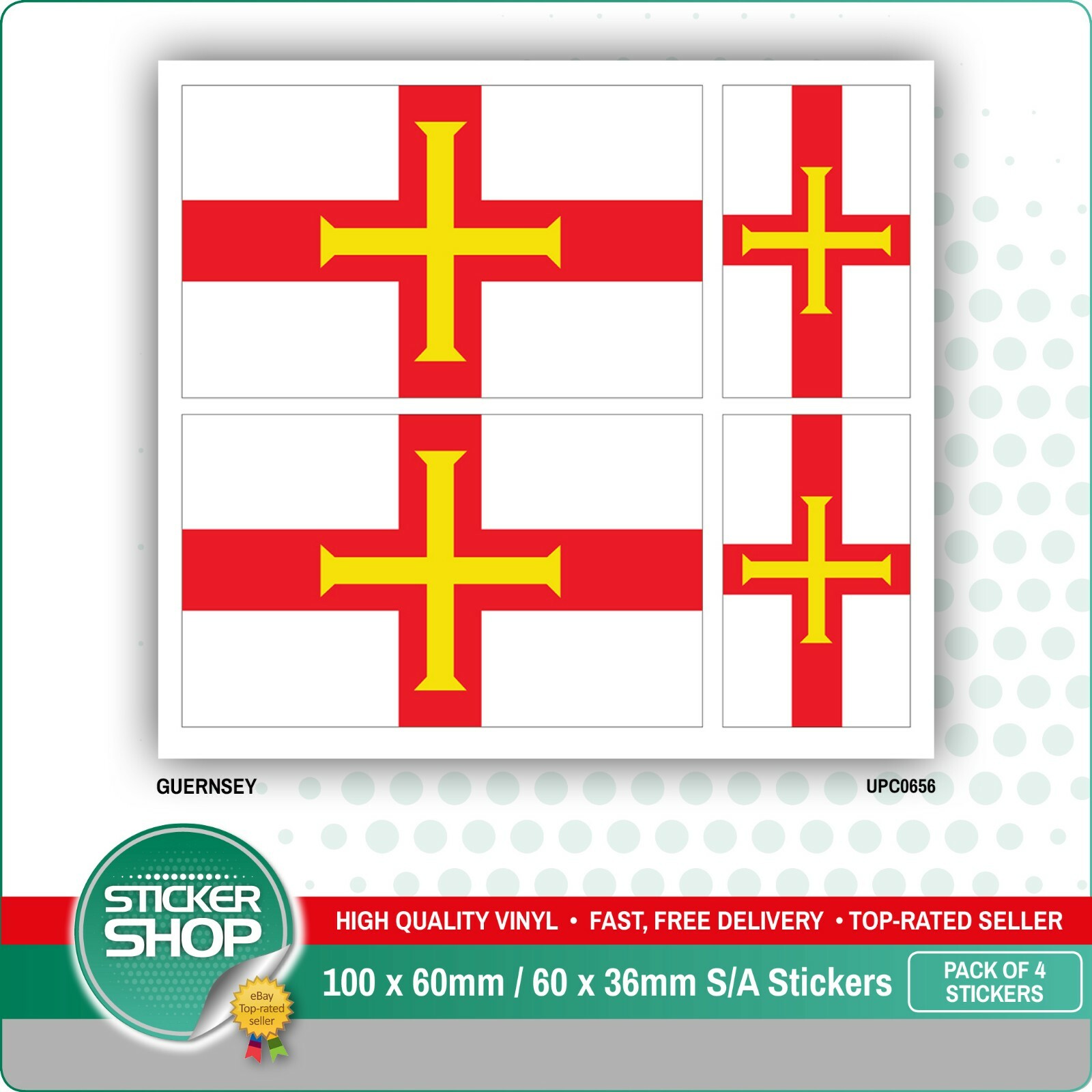 4 x GUERNSEY FLAG VINYL CAR VAN IPAD LAPTOP STICKER | eBay UK