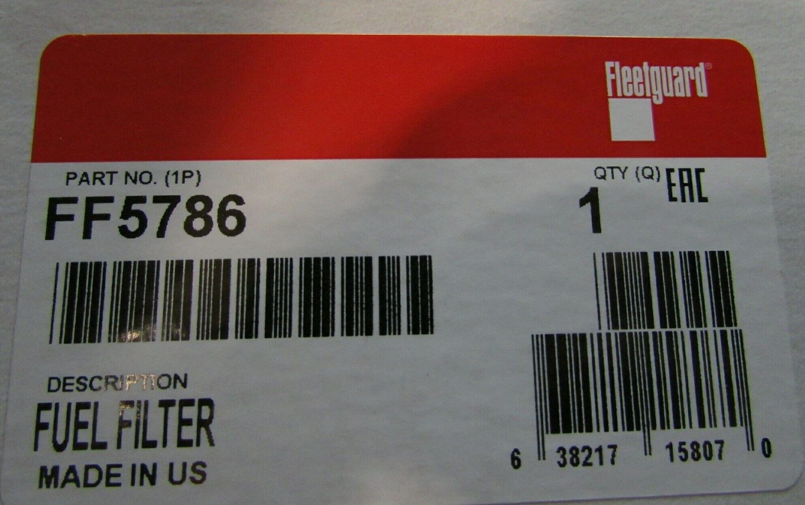 FleetGuard Cartridge Fuel Filter FF5786 Diesel Commercial Truck Tractor ...
