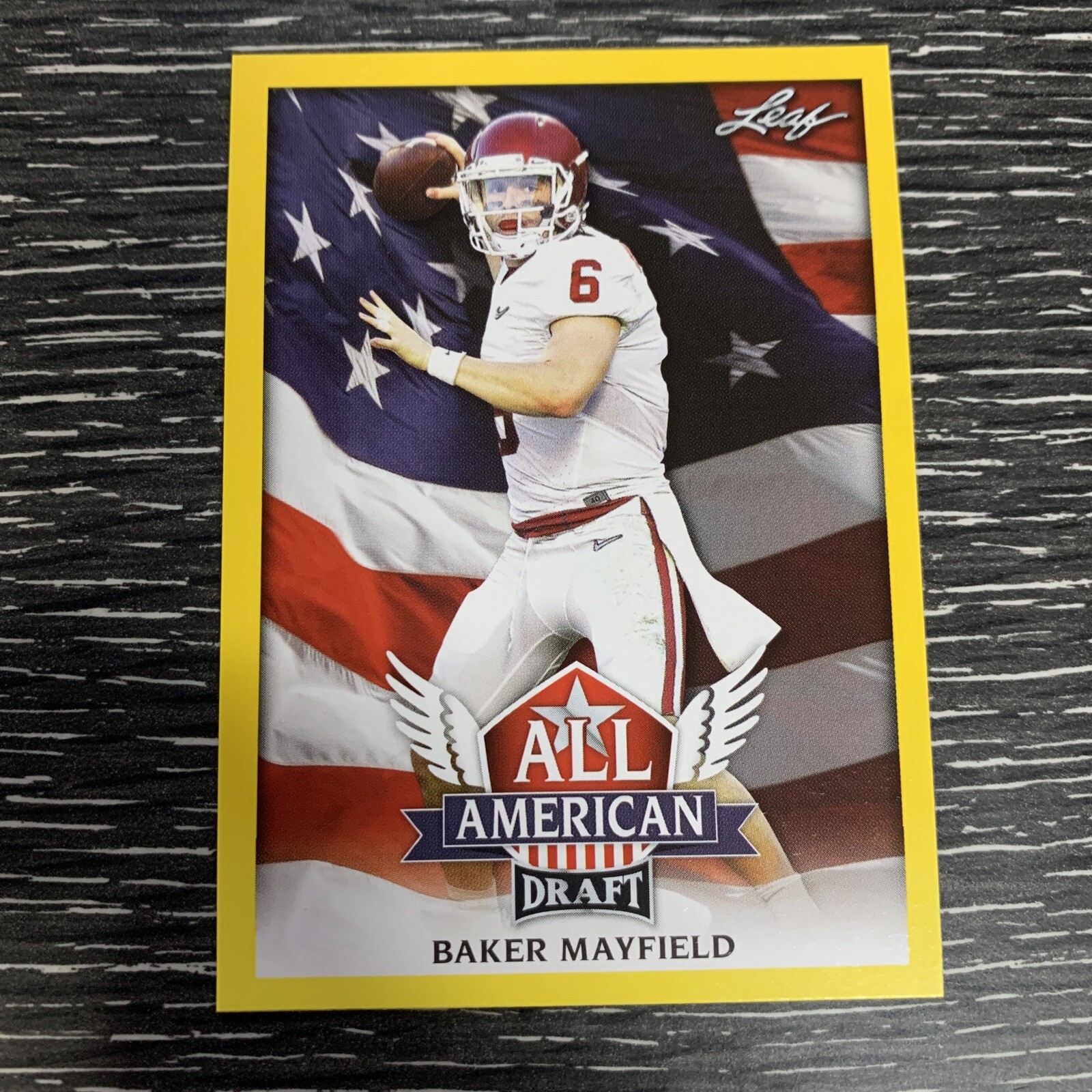 2018 Leaf Draft Baker Mayfield Yellow Gold ALL AMERICAN Rookie Card RC ...