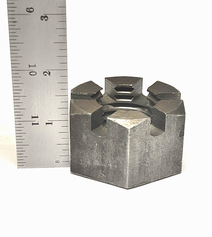 (50) 1 3/8-6 Slotted Heavy Hex Nut Castle Cotter Pin Locking 1.375-6, 1 ...