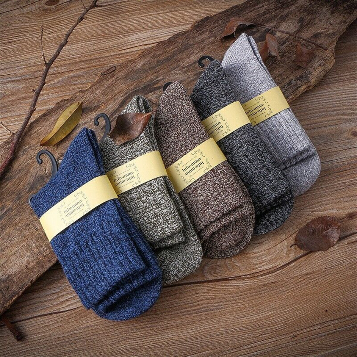 5 Pairs Men Wool Socks Heavy Duty Warm Thermal Merino Lambs Wool Boots ...