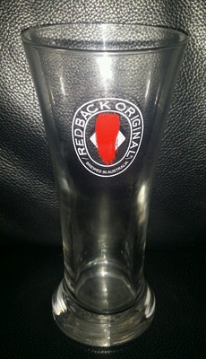RARE COLLECTABLE REDBACK ORIGINAL 285ML BEER GLASS BRAND NEW WITH A ...