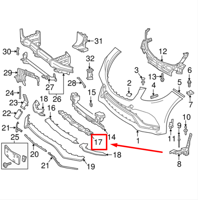 MERCEDES GLE Coupe C292 Rear Bumper Lower Support Bracket A2928850338 ...