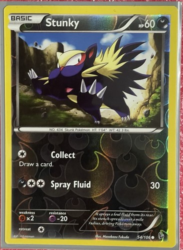 Stunky - 54/106 - Common Reverse Holo - Flashfire - Pokemon Card | eBay ...