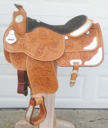18" Custom ROCKING R Loaded Silver Show Saddle~FQHB~HAND TOOLED~VERY ...