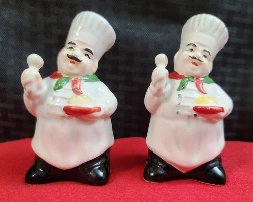 Chef Salt and Pepper Shakers Set Ceramic Kitchen Décor | eBay