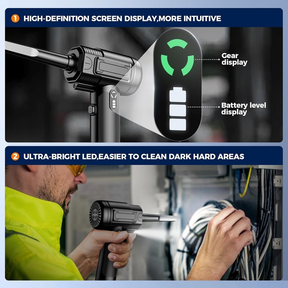 Sakerplus Portable Dust Cleaner,Compressed Air Duster with Adjustable ...