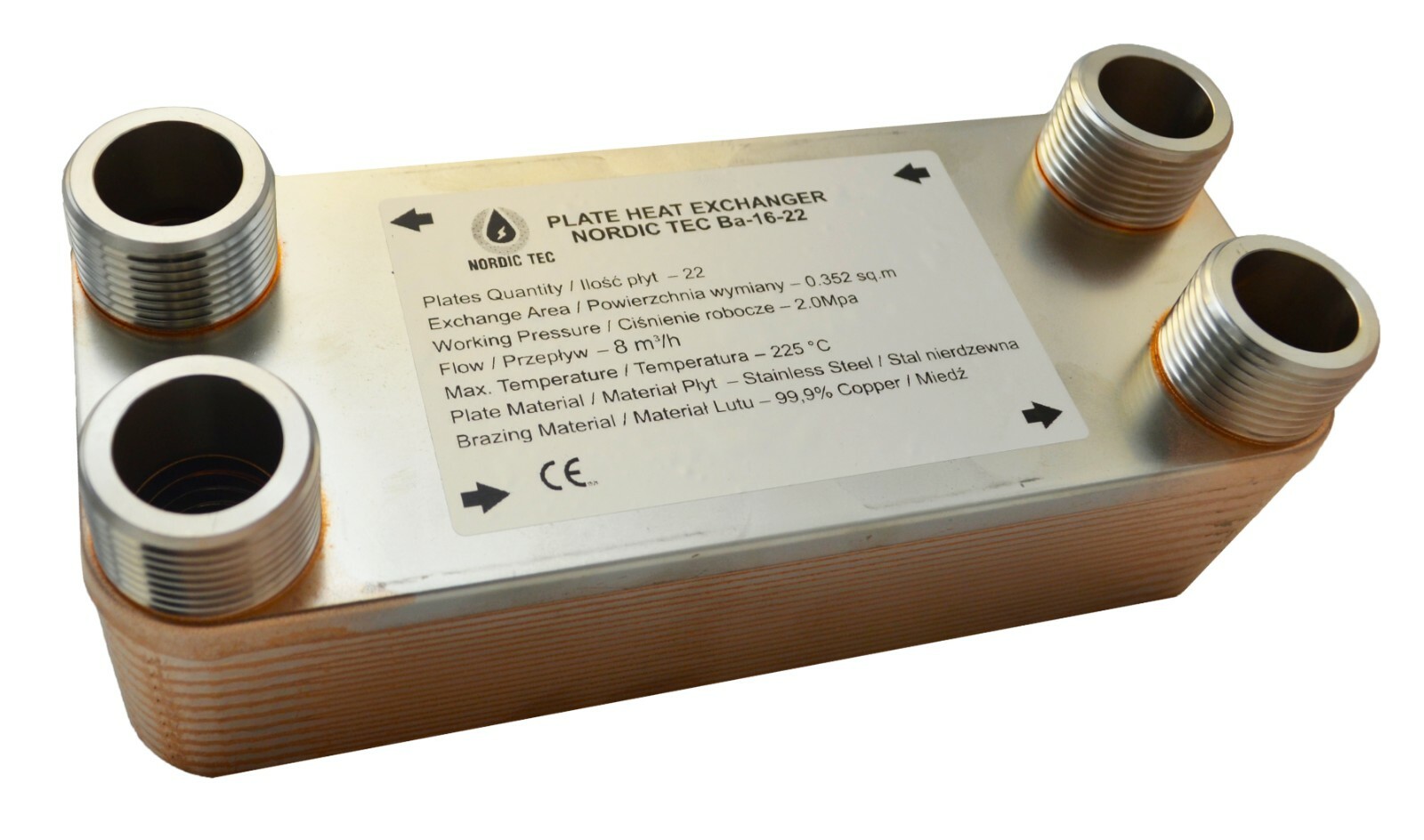 Stainless Steel Plate Heat Exchanger 100kW-135kW-175kW Optional ...