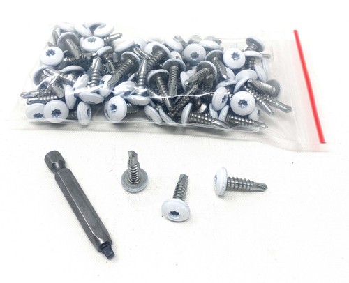 100 Pack White 3/4" Inch Torx Self Tapping Sheet Metal Cargo Trailer ...
