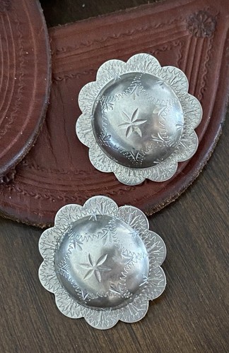 Vintage Sterling Silver Conchos by DIABLO for Headstall Spurs Bridle | eBay