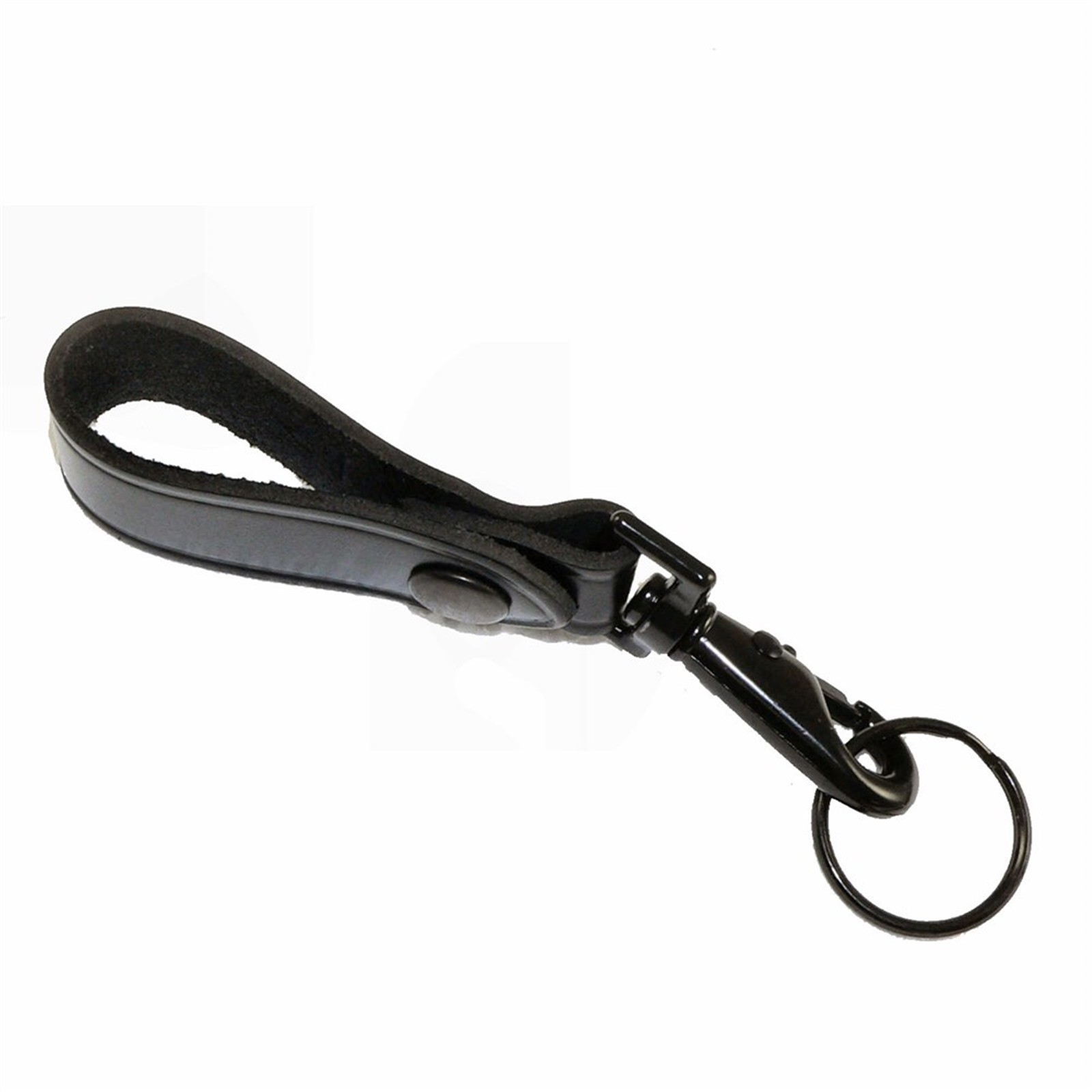 Leather Key Strap Police Belt Keeper Swivel Key Ring Black Corrections ...