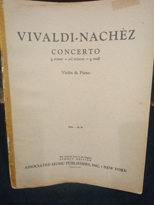 VIVALDI-NACHEZ Concerto gMinor-sol mineur-g moll Violin & Piano "1912 ...