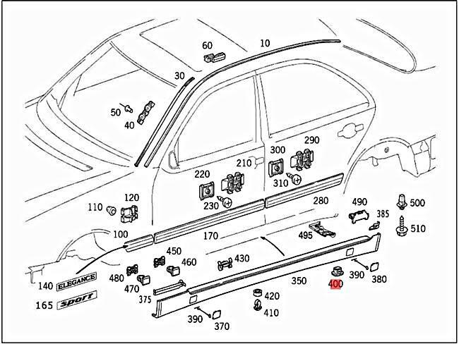 Genuine MERCEDES A208 C208 R170 R171 S202 S210 W202 W210 Grommet ...