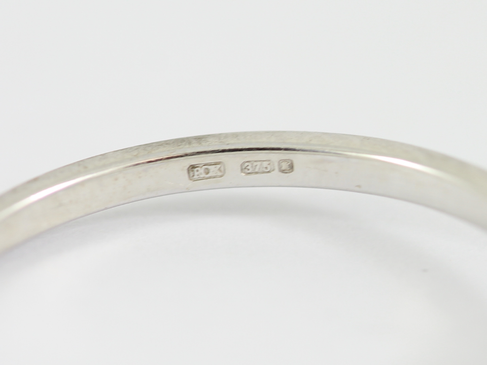 Rox Diamond Solitaire Heart Ring 9ct White Gold Ladies Size M 375 1.2g ...