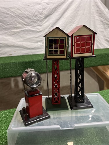 Marx Train Tin Litho SpotLight Light Switchman Yard Tower O Gauge Train ...