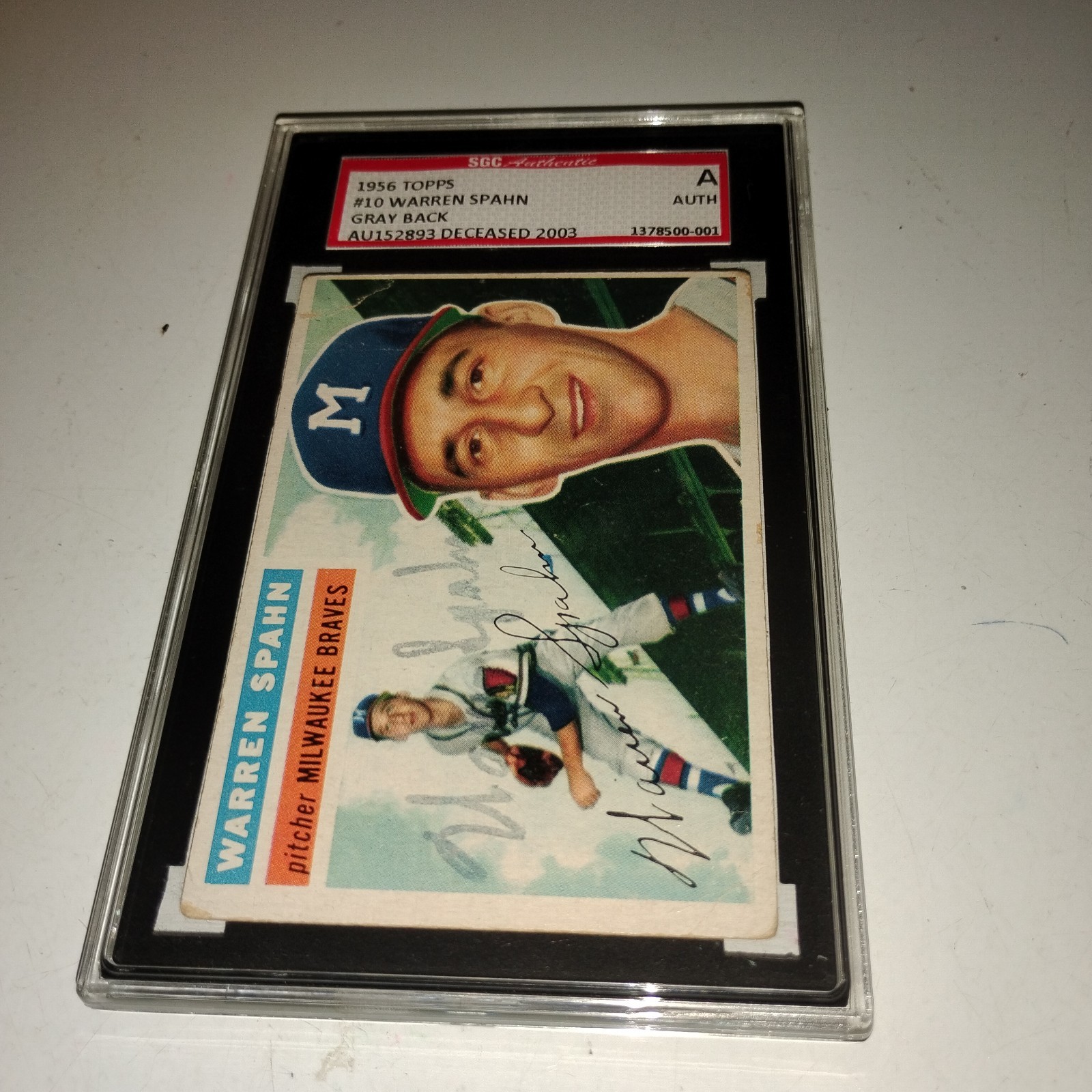 Warren Spahn Auto 1956 Topps #10 Autograph SGC Authentic | eBay