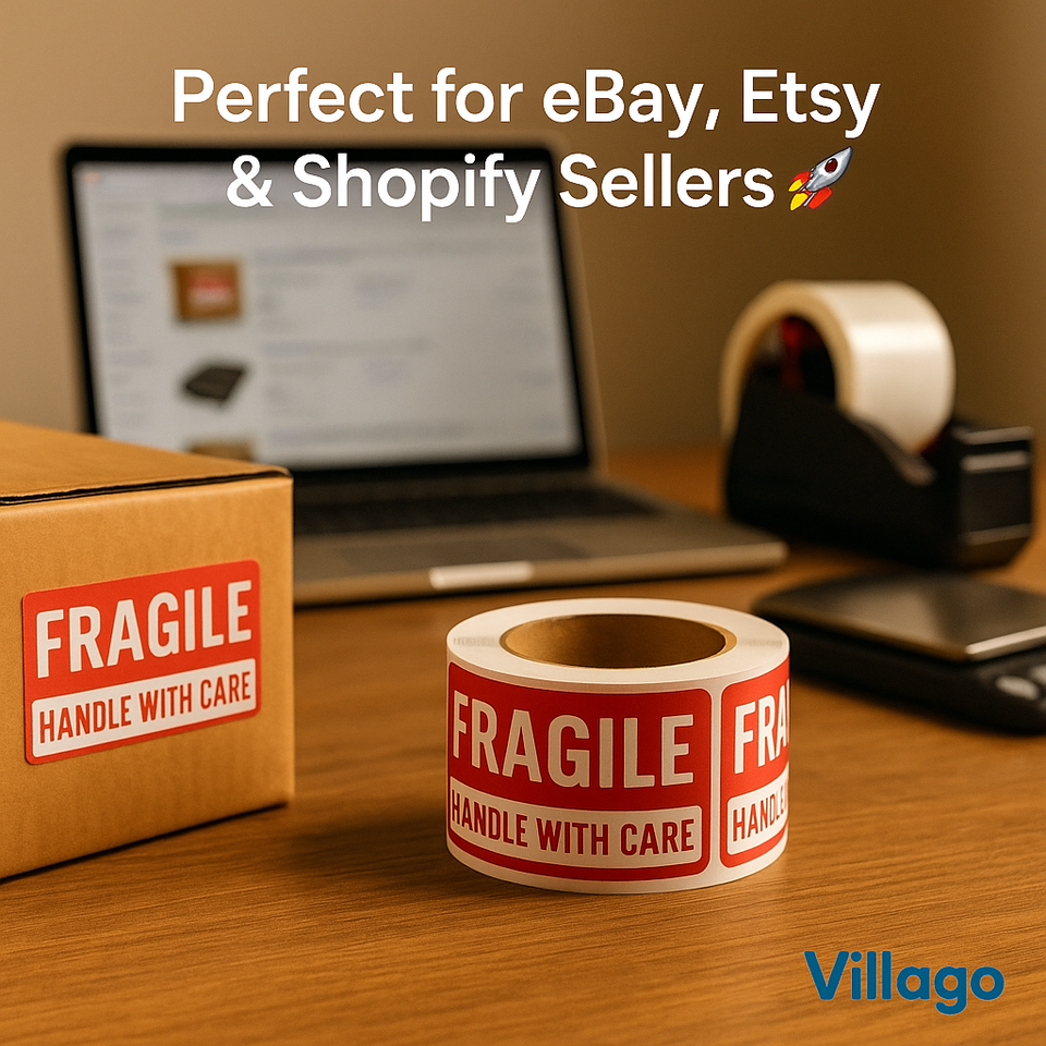FRAGILE Stickers 1x3 Inch | Handle With Care Labels 1000 Pack | Strong ...