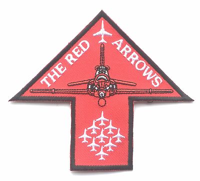 RAF Red Arrows Arrow Shaped Royal Air Force Military Embroidered Patch ...