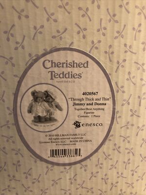 Cherished Teddies Jimmy & Donna 4020567 “Through Thick And Thin” 2010 ...