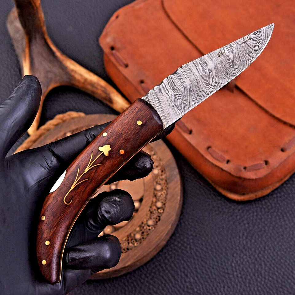 Everyday Carry Custom Made Hand Forged Damascus Steel Folding Pocket ...